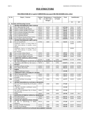 Fillable Online FEE STRUCTURE FEE STRUCTURE OF 1st ndand 2 SEMESTER ...
