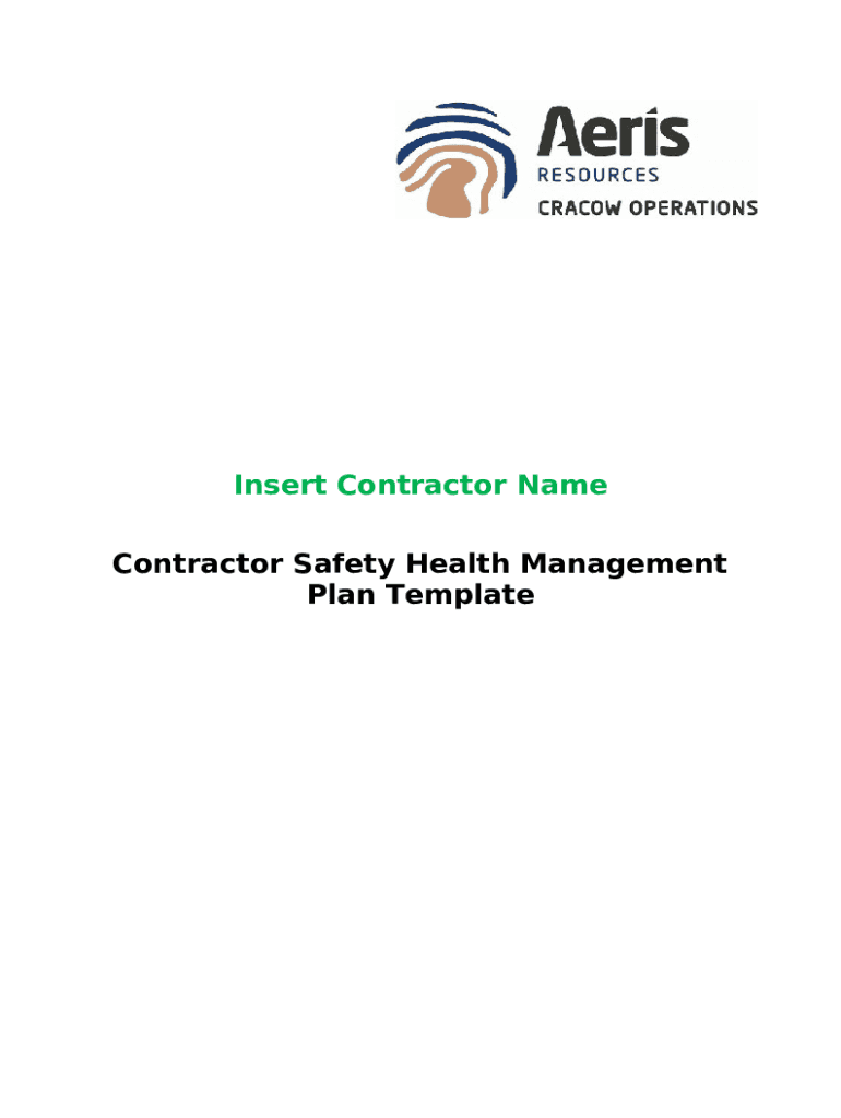 Template Of A Contractor's Safety Management Plan ... Doc Template ...