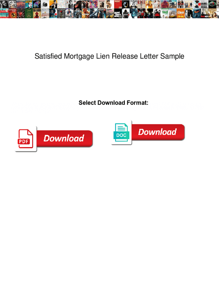 Fillable Online Satisfied Mortgage Lien Release Letter Sample ...