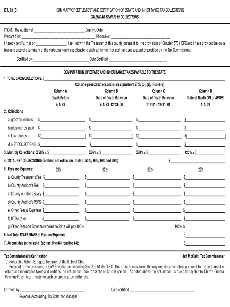 Fillable Online tax ohio Revenue Accounting Division Ohio - tax.ohio ...