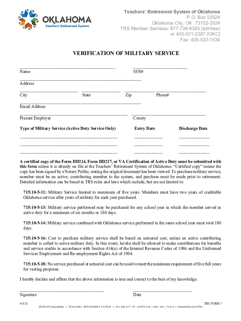 Fillable Online VERIFICATION OF MILITARY SERVICE Fax Email Print ...