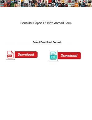 Fillable Online Consular Report Of Birth Abroad Form. Consular Report ...