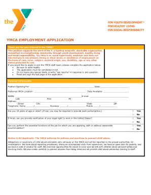 Fillable Online PDF Sample Employment Application - YMCA of the Upper Pee Dee Fax Email Print ...