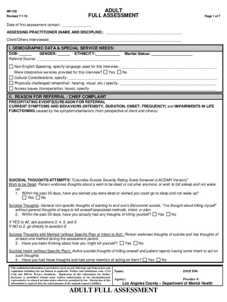 Fillable Online file lacounty www.ahrq.govncepcrtoolsAppendix 4: Adult ...