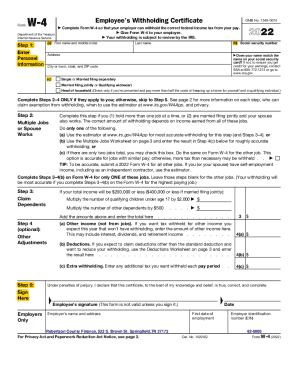 Fillable Online Form W-4: Employee's Withholding Certificate ...