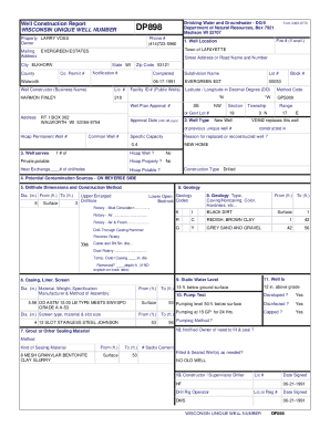 Fillable Online dnr wi dnr.wisconsin.govtopicGroundwaterGroundwater ...