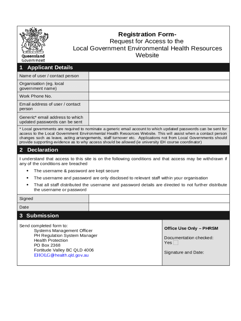 Registration - Request for Access to the Local Government Doc Template | pdfFiller