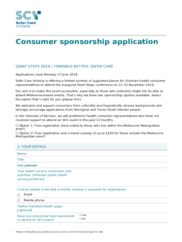 Sponsorship Registration Doc Template | pdfFiller