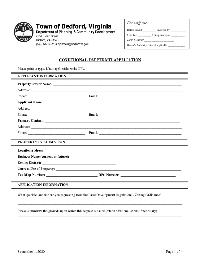 Fillable Online Town of Bedford, Virginia Fax Email Print - pdfFiller