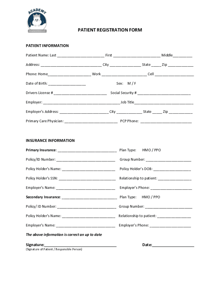 Fillable Online srhealth.orgwp-contentuploadsPatient Registration Form Patient Information Fax ...