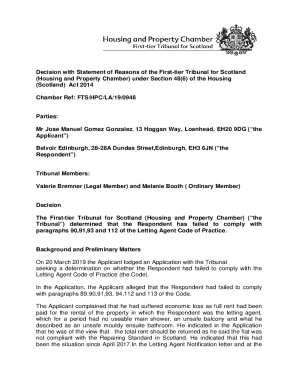 Fillable Online Written Decision (with Statement of Reasons) CV. First ...