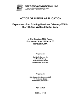 Fillable Online NOTICE OF INTENT APPLICATION - nantucket-ma.gov Fax ...