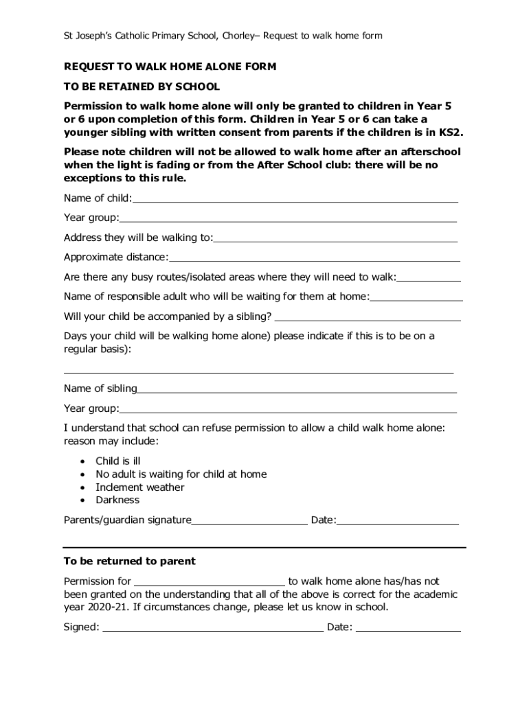 Fillable Online files.schudio.comst-josephs-chorleyfilesREQUEST TO WALK ...