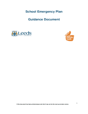 Fillable Online Sample School Emergency Operations PlanSample School ...