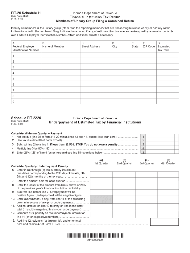 Fillable Online forms in Financial Institution Tax Booklet FIT-20 ...