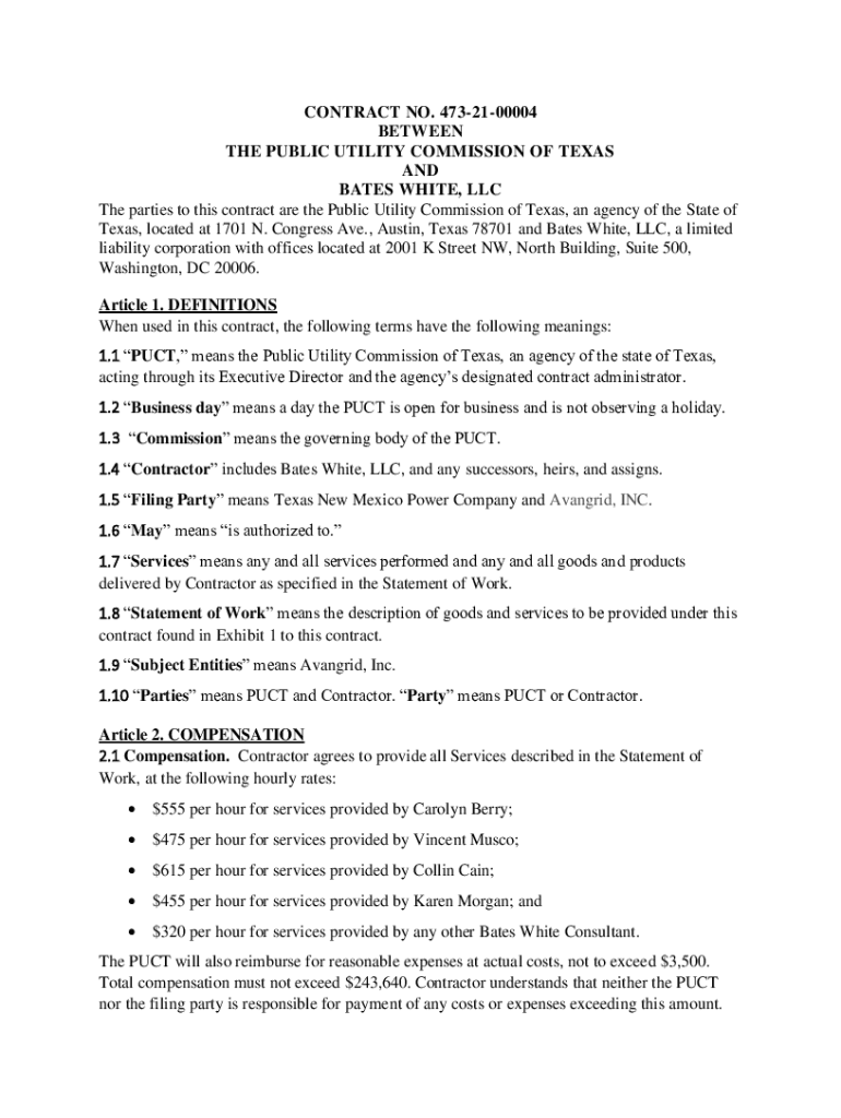 Fillable Online interchange.puc.texas.govDocuments51802504CONTRACT NO. 473-16-001681 BETWEEN THE ...