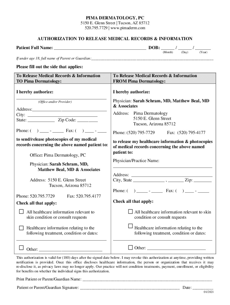 Fillable Online www.mapquest.comusarizonaPima Dermatology 5150 E Glenn ...