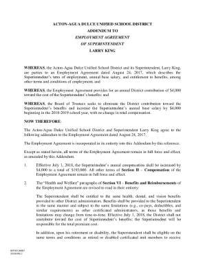 Fillable Online EMPLOYMENT AGREEMENT OF SUPERINTENDENT Fax Email Print - pdfFiller