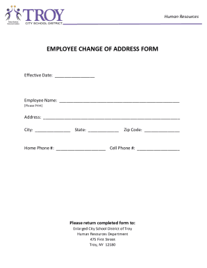 Fillable Online Employee Change of Address Form Fax Email Print - pdfFiller