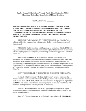 Fillable Online Sample Reimbursement Resolution Fax Email Print - pdfFiller