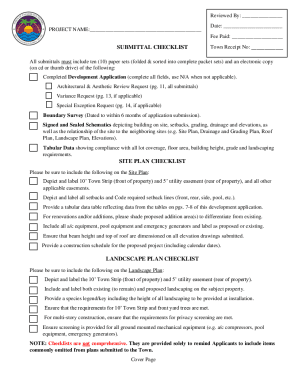 Fillable Online Fillable Online Cover Page SUBMITTAL CHECKLIST SITE ...