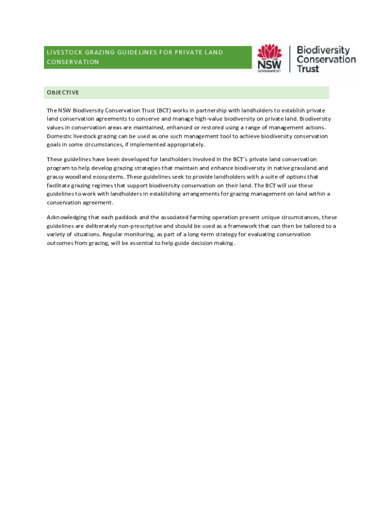 Fillable Online Looking for Biodiversity (NSW Biodiversity Conservation Trust) Fax Email Print ...