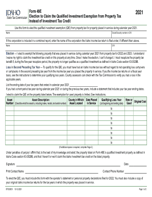 Fillable Online tax idaho Form 49E Election to Claim the Qualified ...