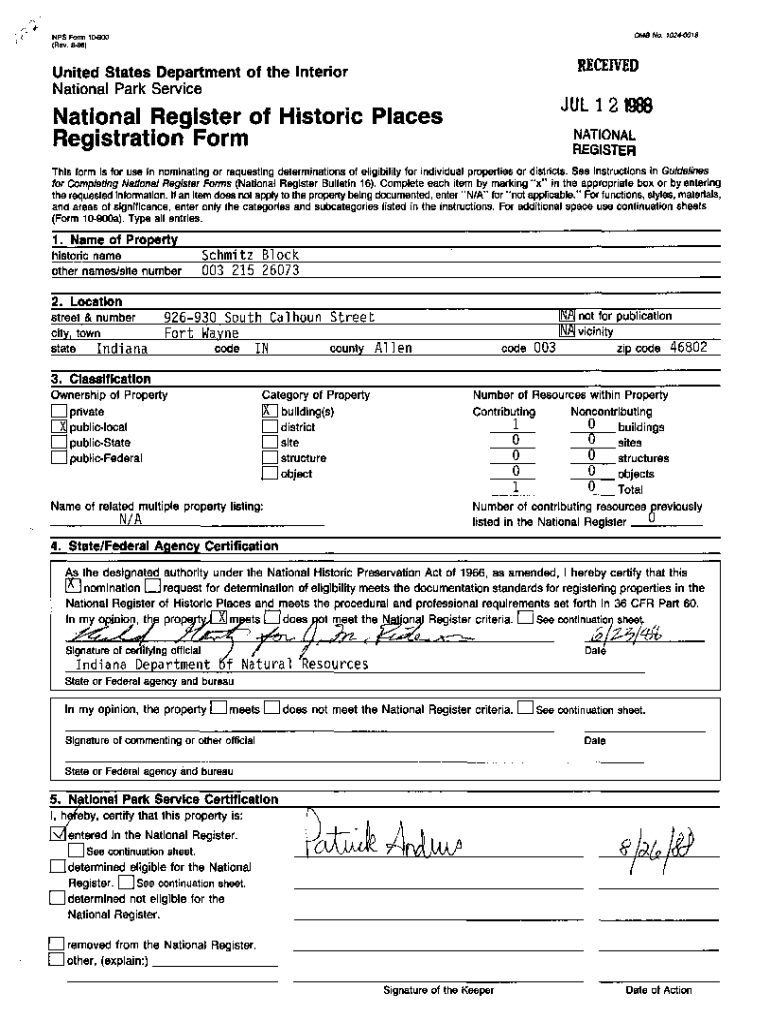 Fillable Online OMB No. 1024-0018 N.s. savannah Page 1 NPS Form 10-900 ...