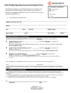 Fillable Online ReferenceReferenceFederal Flexible Spending Account ...