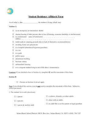 Fillable Online Student Residency Affidavit Form.docx Fax Email Print ...