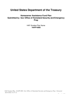 Fillable Online home.treasury.gov system filesHAF Grantee Plan Name HAFP-0057 - home.treasury ...