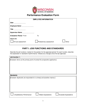 Fillable Online Annual Performance Evaluation Form. Annual Performance ...