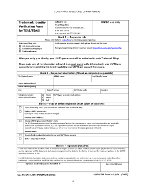 Fillable Online www.uspto.govTM-id-verification-formTrademark identity ...