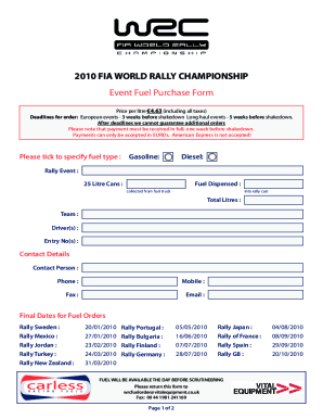 Fillable Online www.rallyracc.comFuelWRCOrderFormEvent Fuel Purchase ...