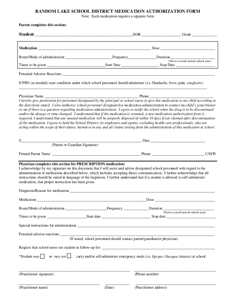 Fillable Online www.rladvantage.orgpdfHealthMedication Authorization ...