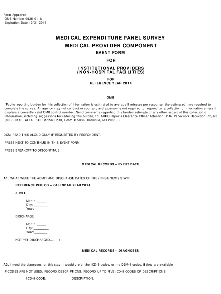 Fillable Online meps ahrq www.cms.govMedicareCMS-FormsOMB No. 0938-0787 ...