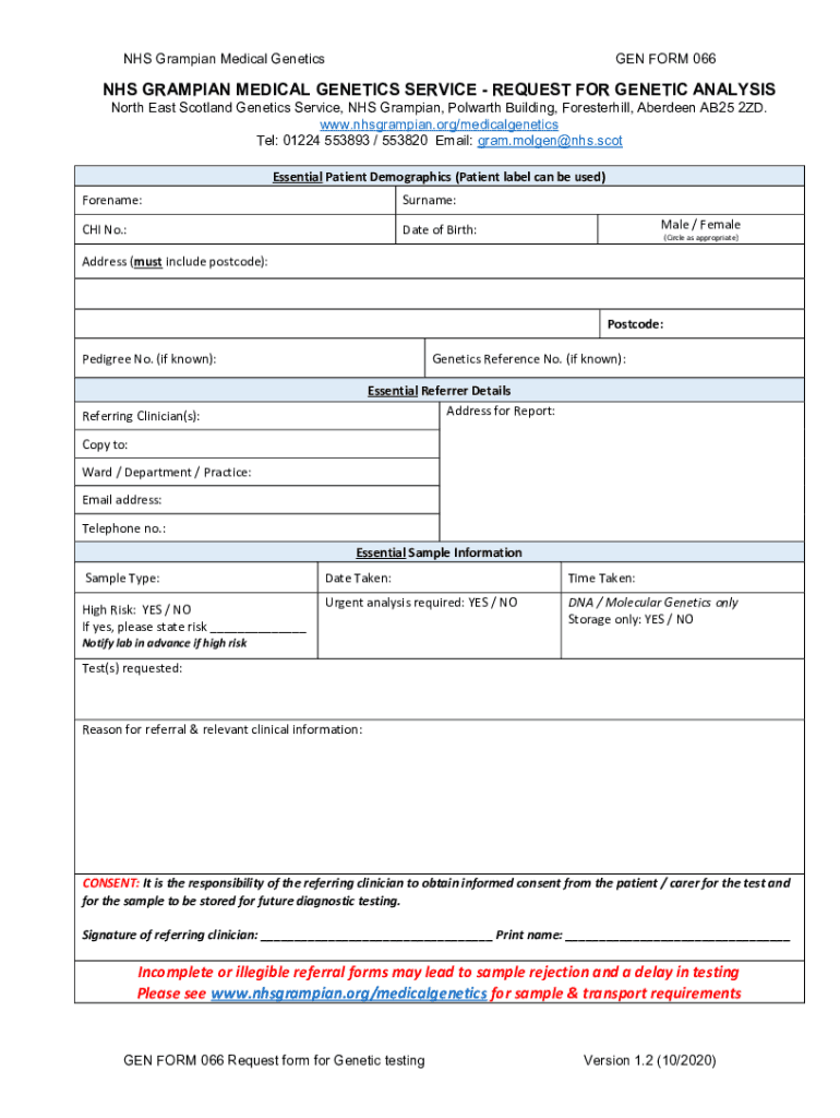 Fillable Online Subject access form for patients - NHS Grampian ...