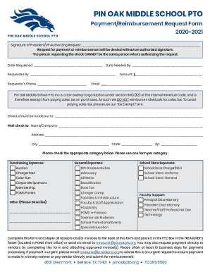 Fillable Online POMS PTO Payment Reimbursement Request Form 2020-2021 ...