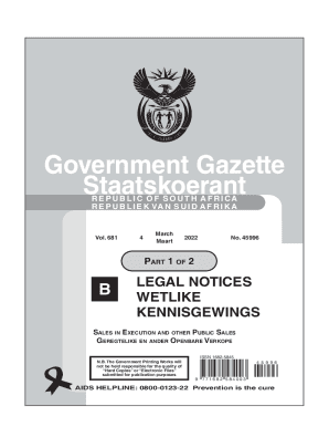 Fillable Online PDF Government Gazette Staatskoerant - Open Gazettes ...