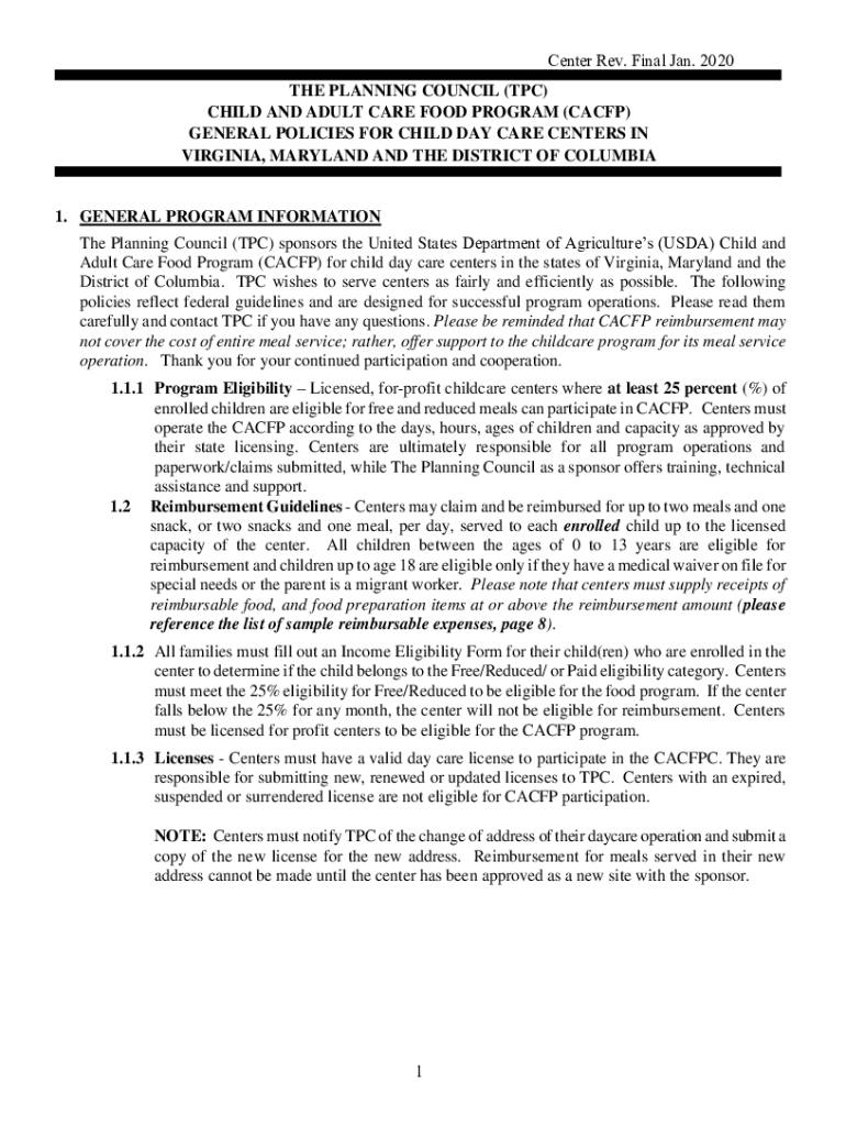 Fillable Online www.health.ny.govpreventionnutritionChild and Adult ...