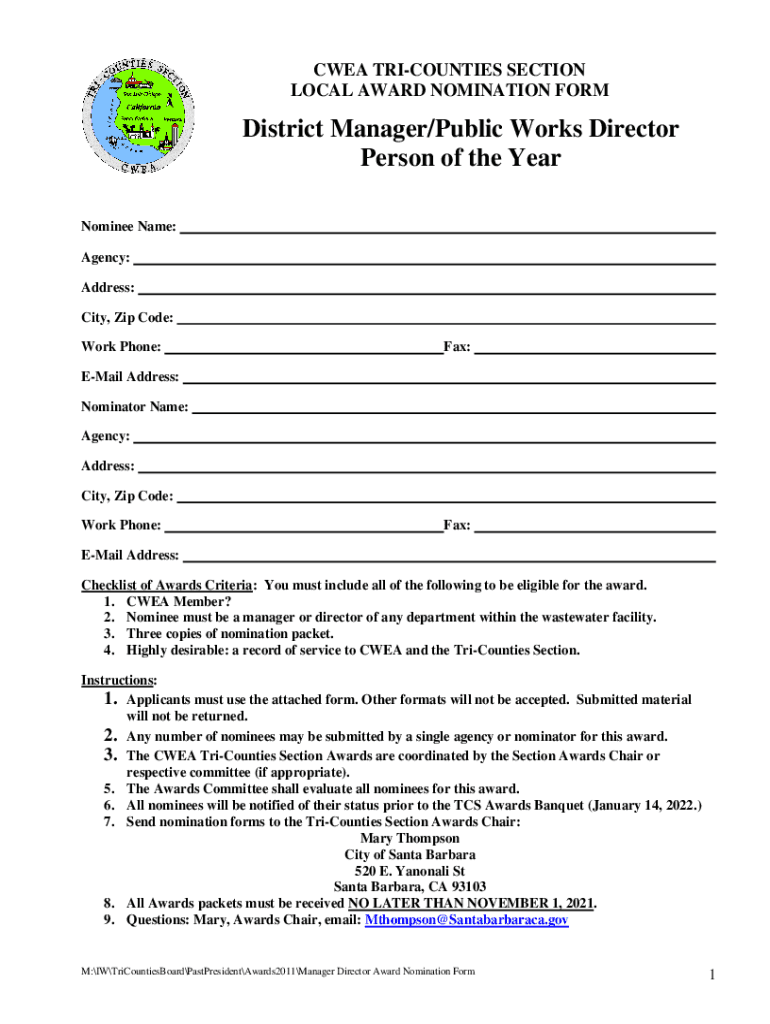 Fillable Online www.pdffiller.com453087005--cwea-tri-countiesFillable ...