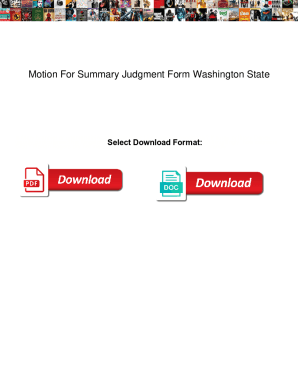 Fillable Online Motion For Summary Judgment Form Washington State ...