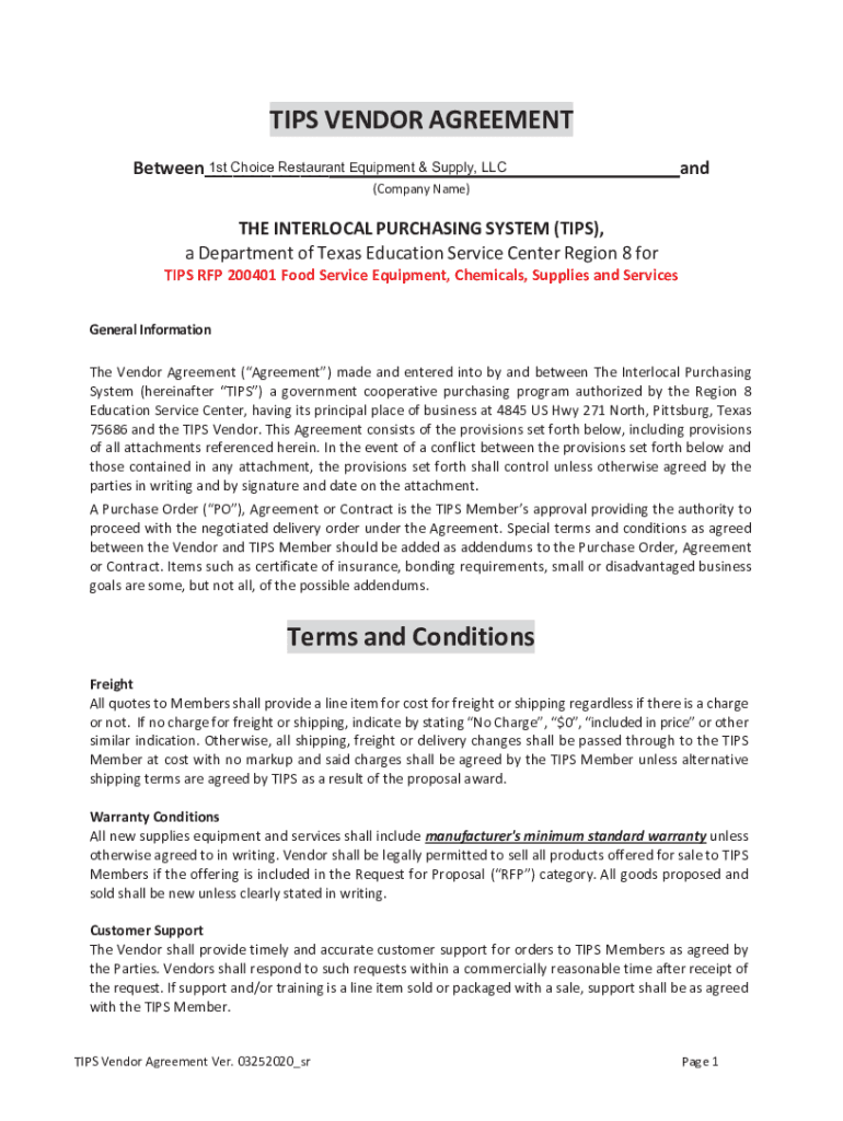 Fillable Online 27+ Sample Vendor Agreement Templates - PDF, DOCFree27 ...