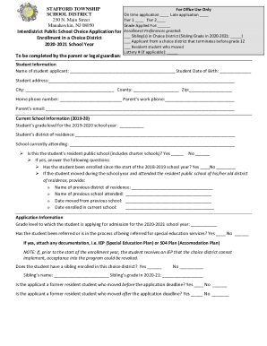 Fillable Online www.staffordschools.org cms lib2Interdistrict Public ...