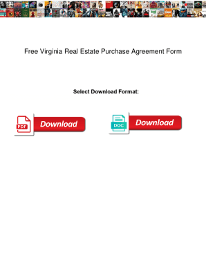 Fillable Online Free Virginia Real Estate Purchase Agreement Form. Free ...