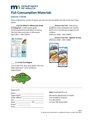 Fillable Online health minnesota Fish Consumption Materials Order Form ...