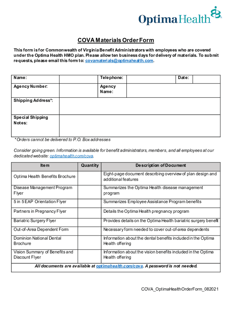 Fillable Online www.dhrm.virginia.govdocsdefault-sourceCOVA Materials Order Form - dhrm.virginia ...