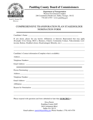 Fillable Online revised stakeholder nomination form skg FINAL Fax Email ...