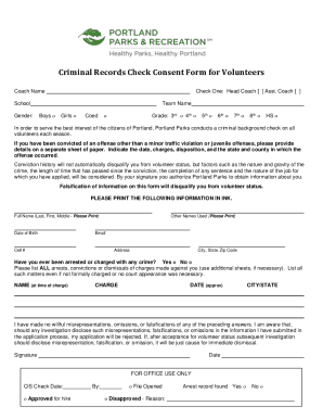 Fillable Online Fillable Online Criminal Records Check Consent Form for ...