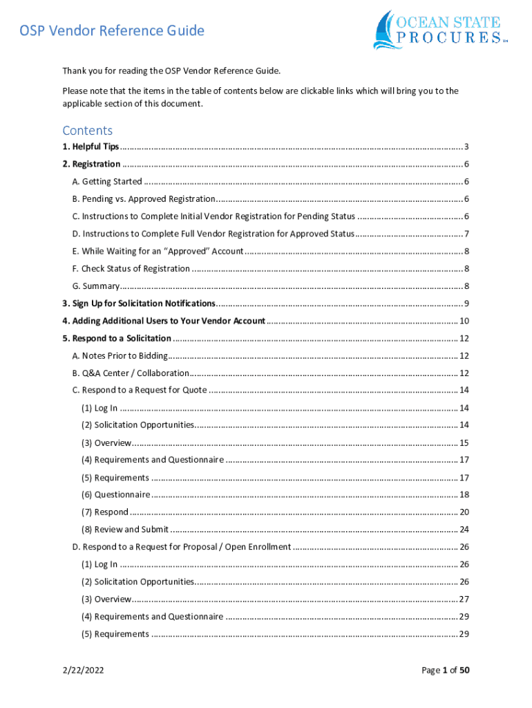 Fillable Online OSP Vendor Reference Guide Fax Email Print - pdfFiller